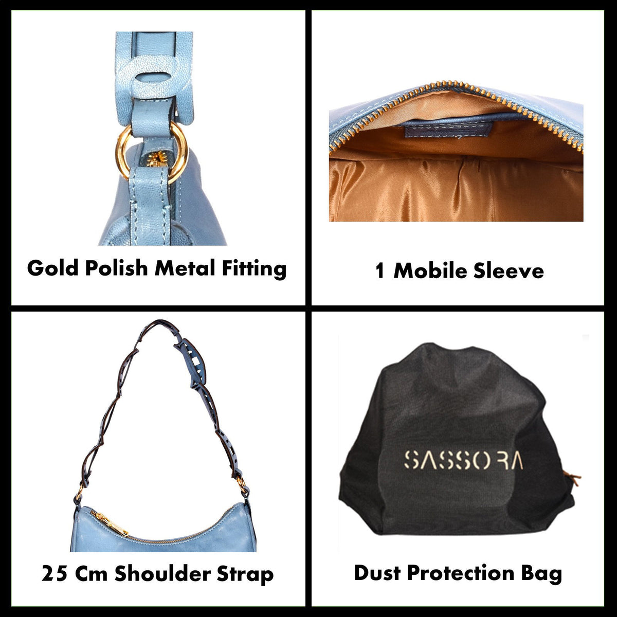 Sassora Premium Leather Small Hobo for Girls