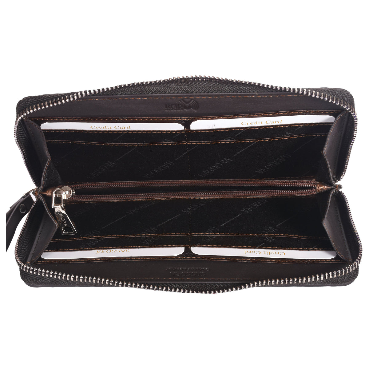 Sassora Leather and Kane material RFID Purse for Women