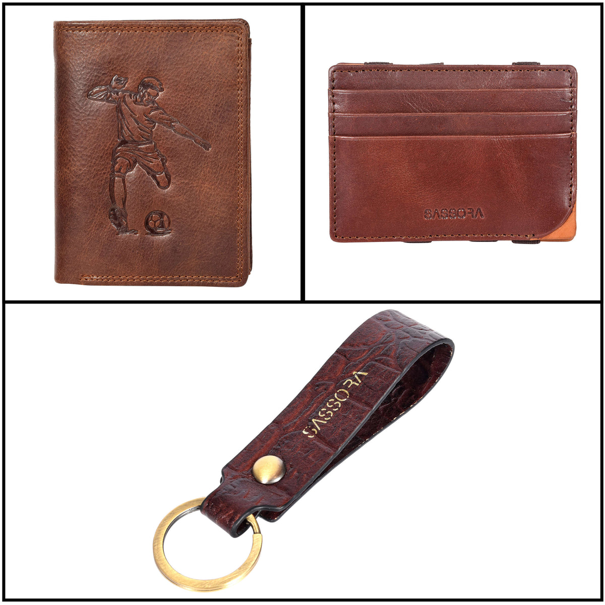 Sassora Premium Leather Valentine Gift Combo Of Wallet, key ring & car